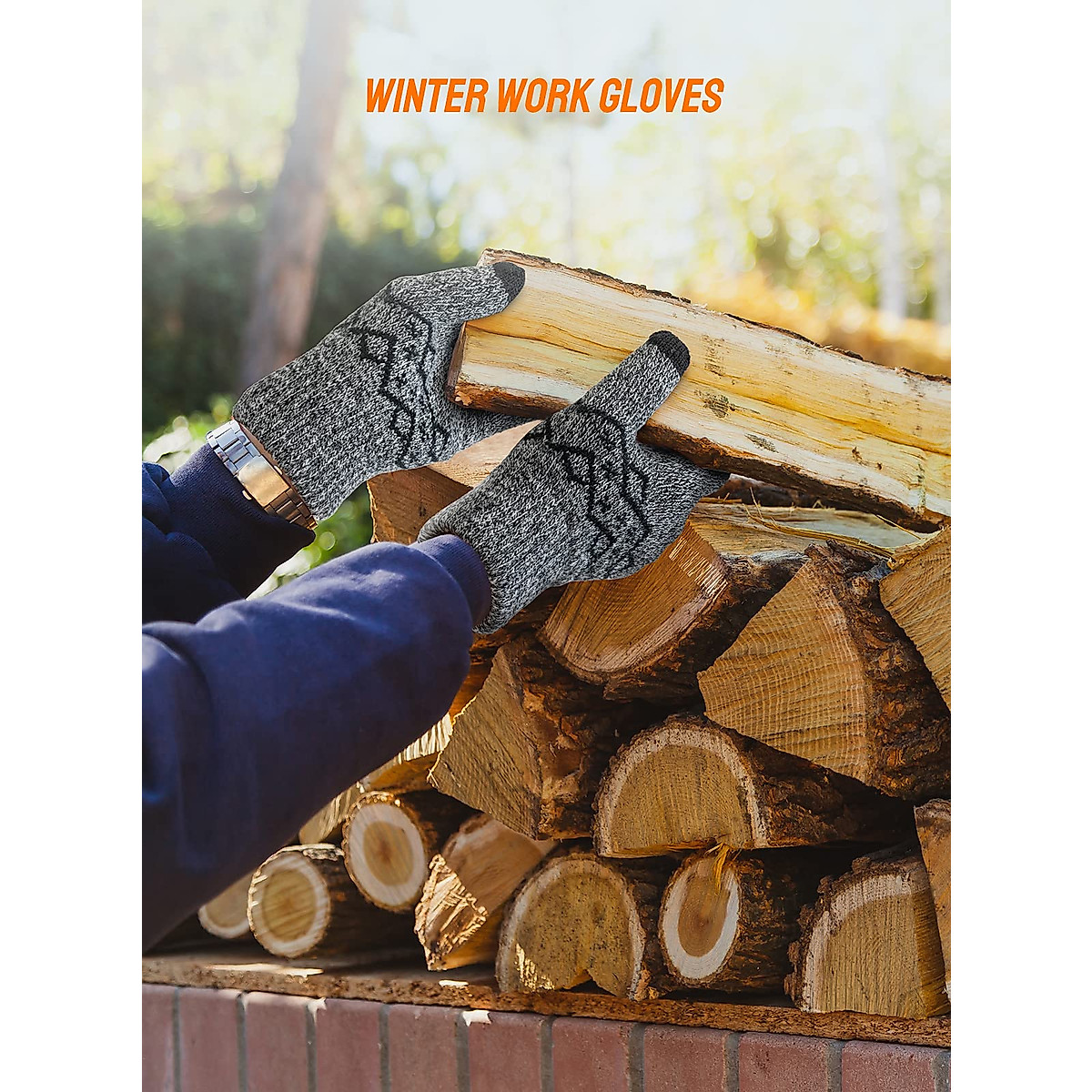 TRENDOUX Gloves for Men, Running Driving Glove Women Touchscreen Warm Stretchy Material Elastic Cuff Double Thickened Windproof Snow Texiting Phone - Typing Cold Hands - Black - L