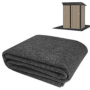 YEXEXINM 5.3 x 3.3 FT Outdoor Storage Shed Mat-Waterproof Dustproof Outdoor Carport Mat- Backing Prevents Liquid Penetration，Anti-Slip Patio Furniture Floor Mat for Protect Storage Shed Floor，Grey