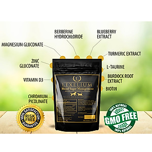 Blood Sugar Management for Diabetic Dogs and Cats- Vet-Formulated Powder Formula -Supports & Regulates Healthy Blood Sugar Levels- Supplements Insulin Sensititivity & Glucose- Made in The USA -200g