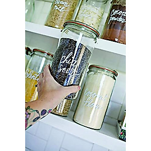 Weck Canning Jars - Weck Jars made of Transparent Glass - Eco-Friendly Canning Jar - Storage for Food with Air Tight Seal and Lid - 1.5 Liter Tall Jars Set - Set of 2 Jars with Lids