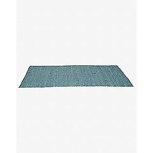 Durrie India Area Rugs for Bedroom Living Room Rug Durrie 6' x 4' Ft Handmade Boho Braided Jute & Cotton Area Rug - Blue