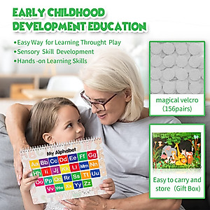 Riosin Busy Book for Preschool Toddlers,Quiet Book with 15 Themes for Ages 3+ Kids Activity Binder, Montessori Toys Autism and Early Sensory Educational Learning Activities Materials