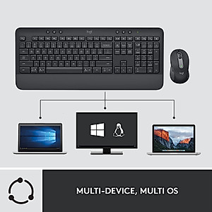 Logitech Signature MK650 Combo for Business, Wireless Mouse and Keyboard, Logi Bolt, Bluetooth, SmartWheel, Globally Certified, Windows/Mac/Chrome/Linux - Graphite