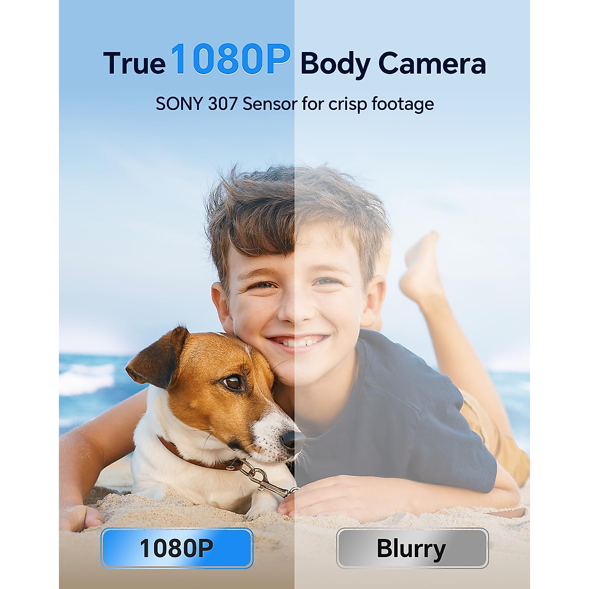 BOBLOV W1 64GB HD 1080P Body Worn Camera, Wearable Body Camera with 2 Clips, Loop Recording Video Camera, Support Time Stamp, Back Clip for Traveling, Driver, Delivery Man, Lecture Recording