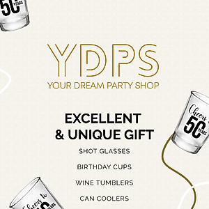 Cheers to 50 Years - 12 50th Birthday Shot Glasses - 1.75oz Black and Clear 50th Birthday Party Favors For Guests - 50th Birthday Decorations For Men or 50th Anniversary Party Favors