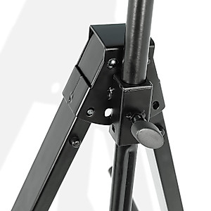 Saintfield Studios - Adjustable Steel Cello Stand with Bow Holder Hook in Matte Black - Foldable and Portable Floor Tripod Stands with Safety Bar - Complete with Endpin Anchor Stopper