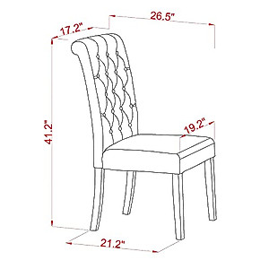 East West Furniture LGBR9-BLK-17, 9-Piece