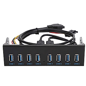 Front Panel USB 3.0 Hub 8 Port,19 Pin to 8 Port USB 3.0 Hub for PC, 8 Ports Hub Optical Drive Extension Front Panel Adapter for PC Computer Case Front Bay