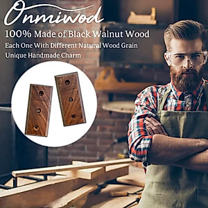 Guitar Wall Mount 2 Pack, Black Walnut Wood Guitar Hanger, U-Shaped Guitar Wall Hanger Mount, Guitar Holder Hook Stand Wall for Acoustic, Electric Guitar, Banjo, Bass, for Guitar Player Men Boy