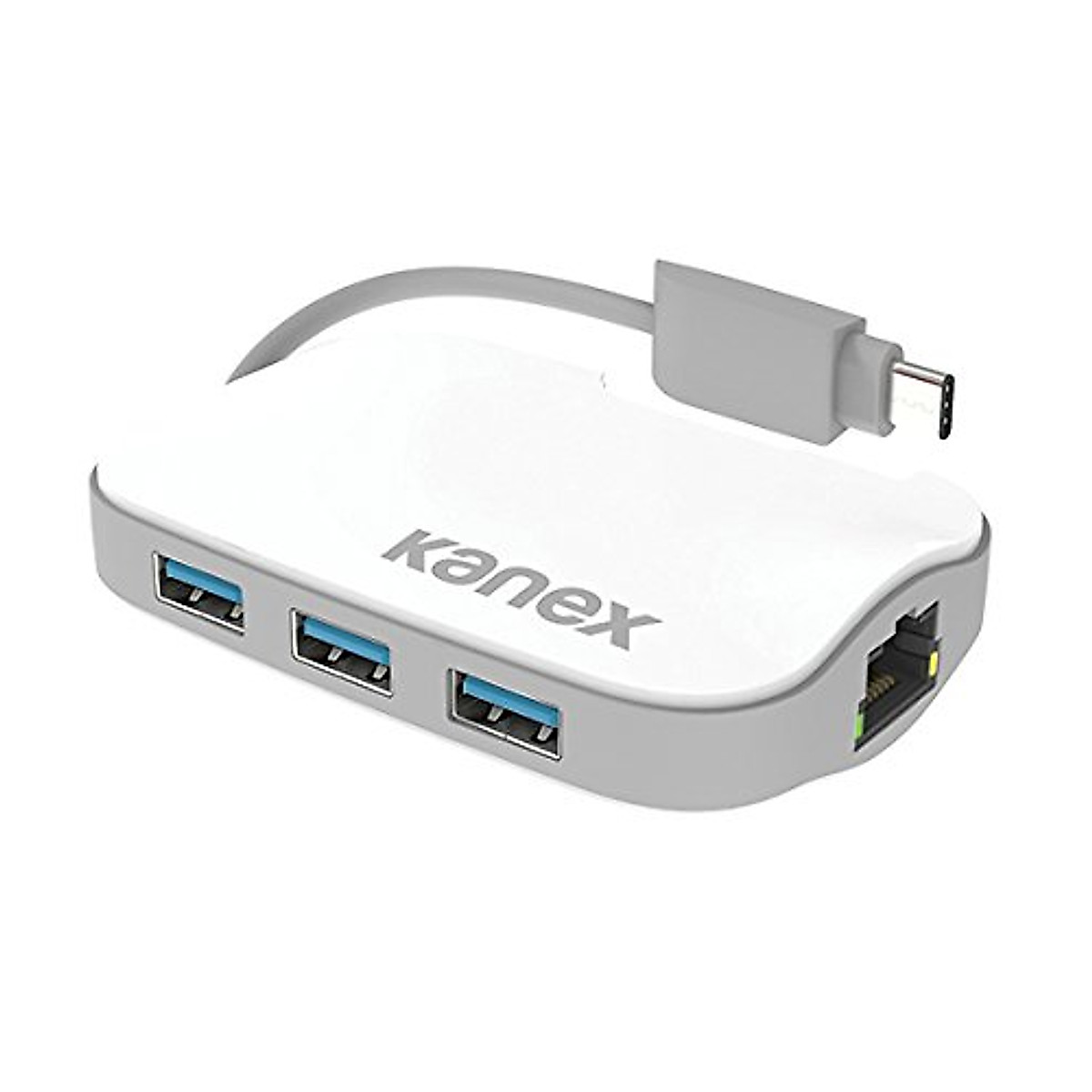 Kanex USB-C to 3 Port USB Hub with Gigabit Ethernet access-White