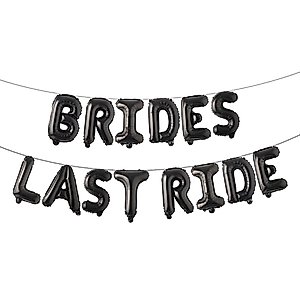 Brides Last Ride Bachelorette Nashville Bachelorette Party Decorations for Bridal Shower, Western Theme Party Decorations Kit, Cowgirl Bachelorette Party Decorations (BRIDES LAST RIDE Black)
