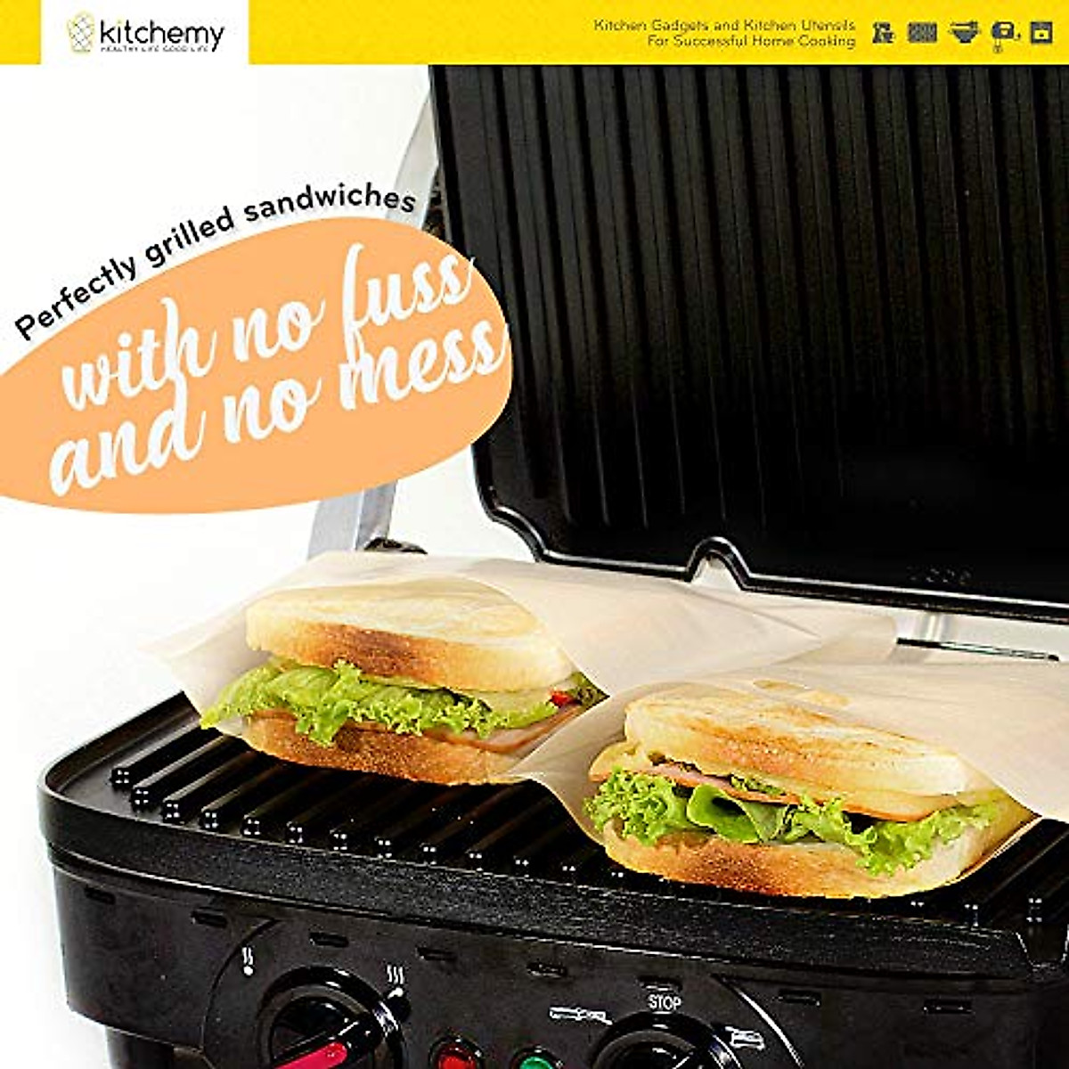 12 Toaster Bags Reusable for Grilled Cheese Sandwiches | Safest On The Market - Non Stick Toast Bag