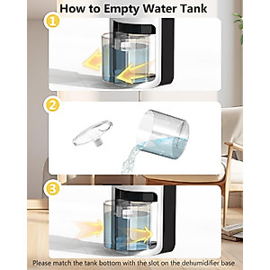 TABYIK Dehumidifiers for Home, 42oz Dehumidifier for Bathroom, Dehumidifiers for Room with Auto Shut Off, Auto Defrost Quiet Dehumidifiers for Bedroom Wardrobe Closet Trailer RV