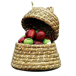 MY SWANKY HOME Natural Large Seagrass Beehive Shape Basket Set 2 Old Fashioned Rustic Outdoor