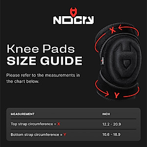 NoCry Supportive Sports and Gardening Knee Pads; Unique Adjustable Straps; Soft Knee Pads & Clear Safety Glasses; Adjustable Frames and No-Slip Grips; Scratch Resistant Anti Fog, Black & Red