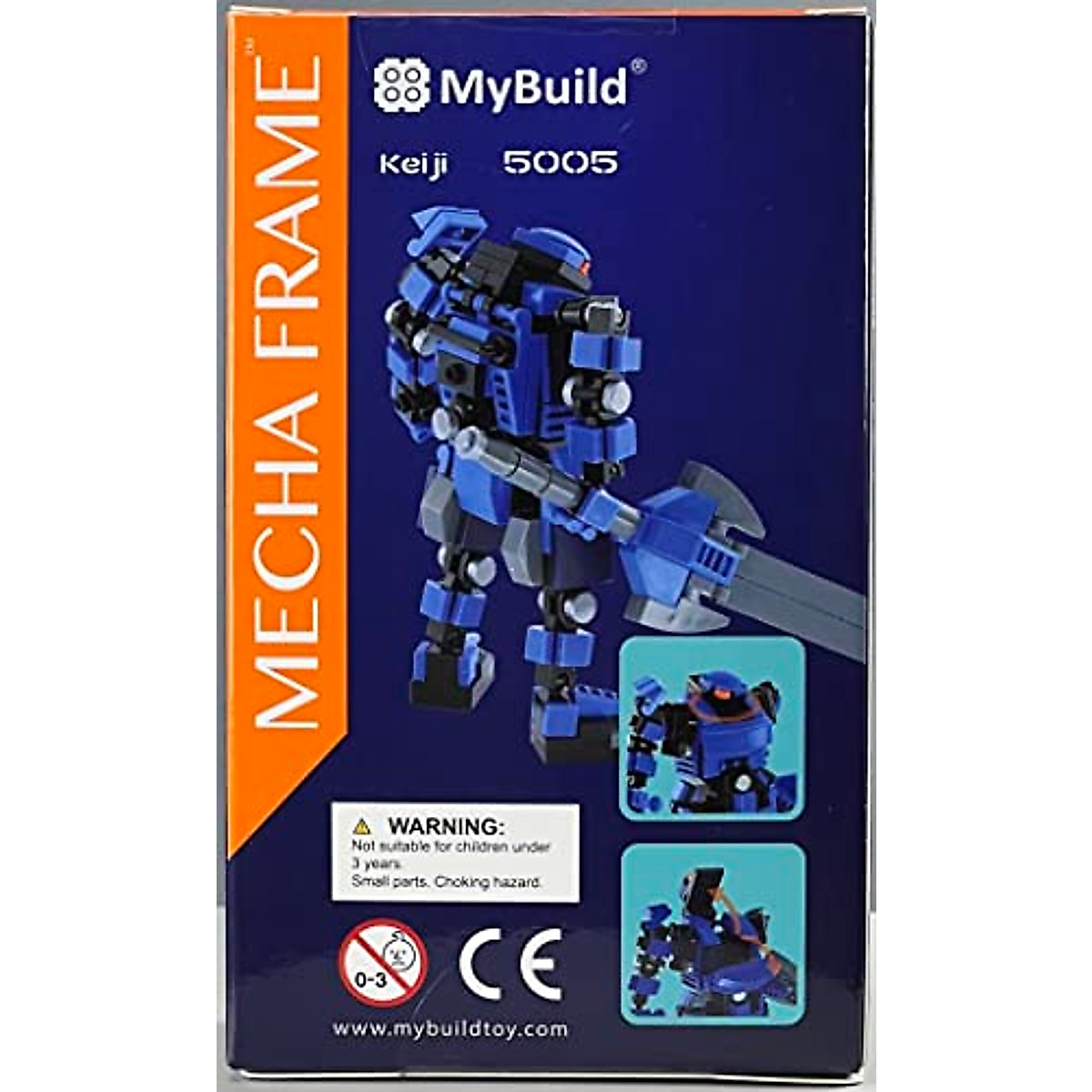 MyBuild Mecha Frame Keiji 5005 - Blue Robot Armor Mech Suit, Sci-Fi Building Bricks Mech Building Kit