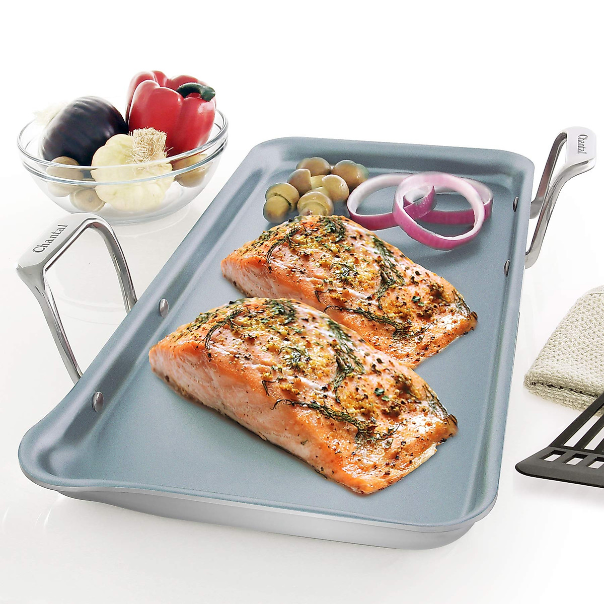 Chantal Stainless Steel Griddle, 19" x 9.5" (Ceramic Non Stick)