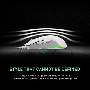MSI Clutch GM11 White Gaming Mouse, 5000 DPI, 10M Omron Switches, Optical Sensor, Symmetrical Ergonomic Design, RGB Mystic Light Compatible,Black