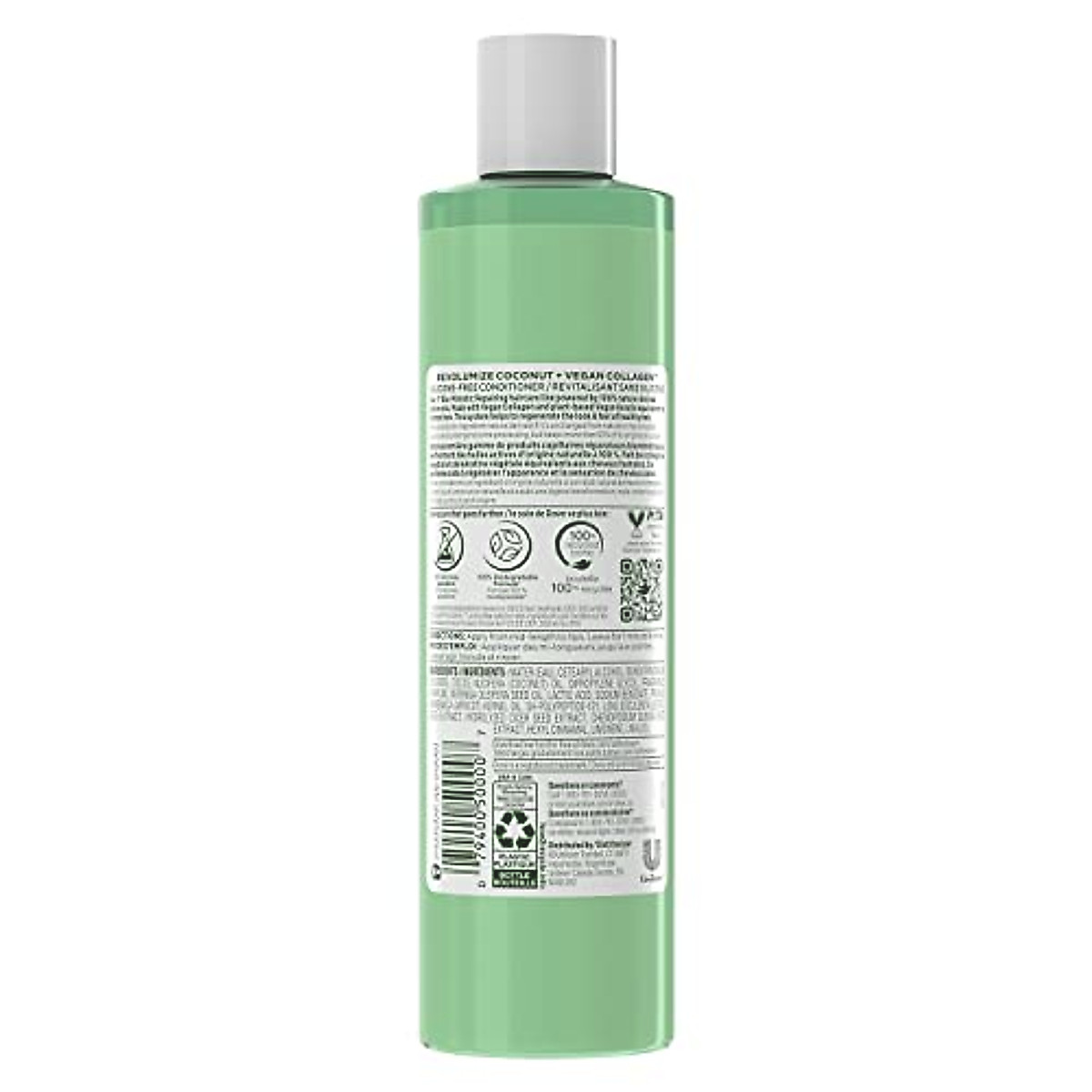 Dove RE+AL Bio-Mimetic Care Conditioner For Fine, Flat Hair Revolumize Silicone-Free Conditioner With Coconut + Vegan Collagen 10oz