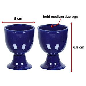 Soft Boiled Egg Holder | Ceramic Egg Cup Set | Ceramic Egg Holder Pottery Housewarming Gift set of 4 (Blue)