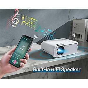 Projector, ARTSEA Native 1080P 5G WiFi HD Projector for iPhone, 2023 Upgrade Outdoor Movie Projector with 100Inch Projection Screen, 12000L 4K 300” Home Video Projector for TV Stick/PS4/Android/iOS