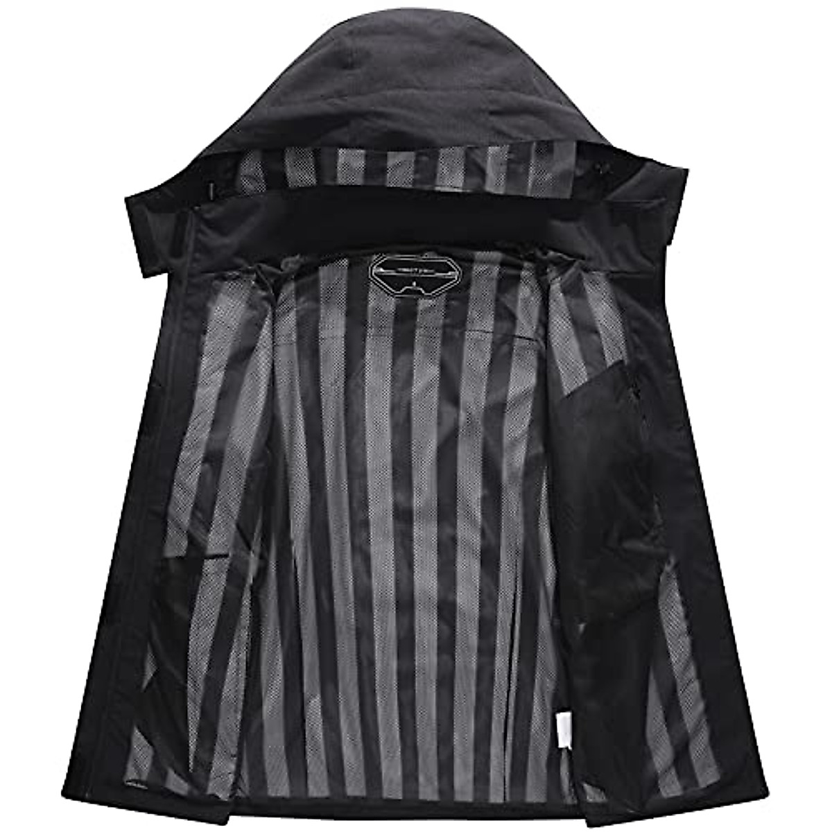 OTU Women's Waterproof Rain Jacket Lightweight Hooded Raincoat for Hiking Travel Outdoor Black M