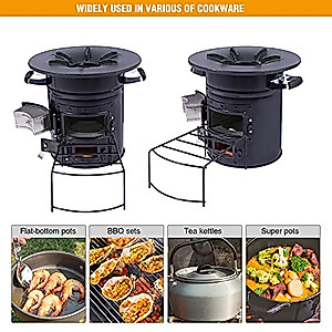 Lineslife Camping Rocket Stove Wood Burning Portable for Cooking, Outdoor Camping Wood Stove with Carry Bag for Backpacking Emergency RV Survival, Versatility of Fuel, Black Two Doors 12.6''