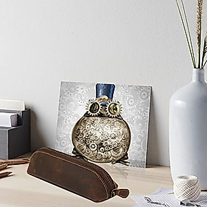 The Antiq: Pencil Pouch, Zipper Pencil Case, Leather Pencil Case, Pencil Bag Pouch With Zipper Pen Holders Handmade, Pen & Marker Case, Pencil Case for Artists & Professionals MRD-ZPC-004 0