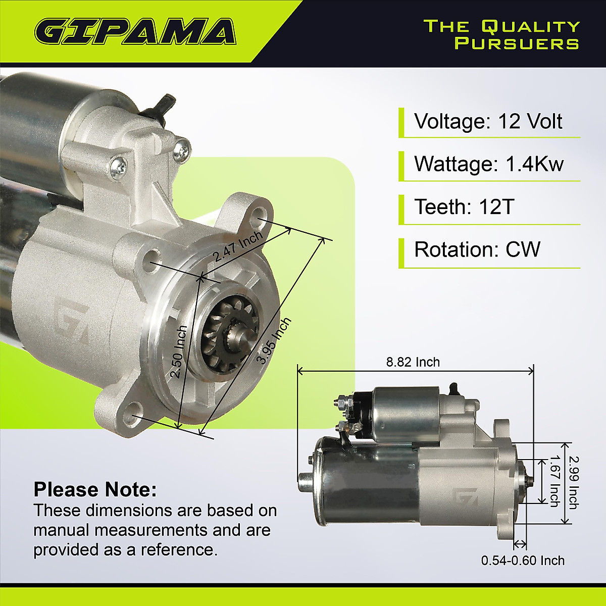 Gipama New Starter 6646N Replacement for Gas Engine Ford Excursion Expedition F1-50 F-250/ F-350/ F-450/ F-550 Super Duty F53 F59 Mustang, Lincoln Blackwood Mark LT Navigator.(6646)