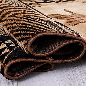 Rustic Country Theme Wildlife Moose Deer ELK Bird Lodge Cabin New Area Rug Carpet (7’ 8” X 10’ 8”)