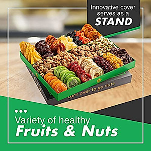 Holiday Nuts & Dried Fruit Gift Basket – Selection of 18 Food Tray – Fantastic Food Gift Basket for Birthday, Men, Women, Family, Adults, Christmas, Fathers Day, Mothers Day