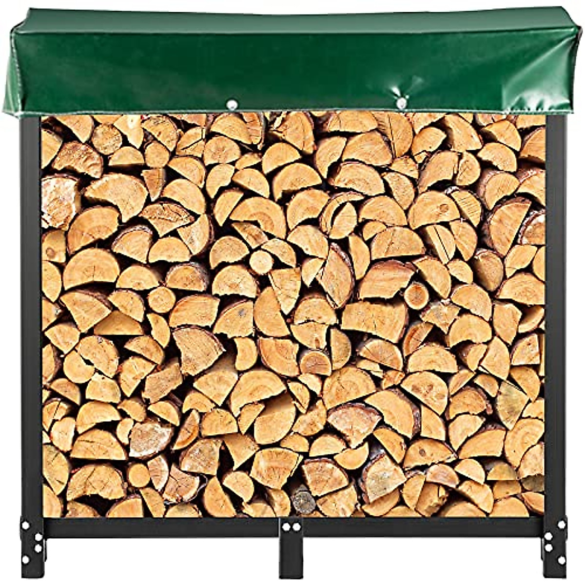 VEVOR Firewood Log Rack, 6ft Black Steel Outdoor Wood Rack with 1300 lbs Load Capacity