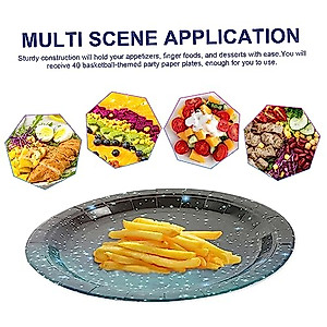 jojofuny 24 Set Space Tablecloth Kids Dinnerware Disposable Paper Plates Party Paper Plate Outer Space Party Decorations Star Plates Fork Paper Tray Tableware Tissue Blue Props Child Abs