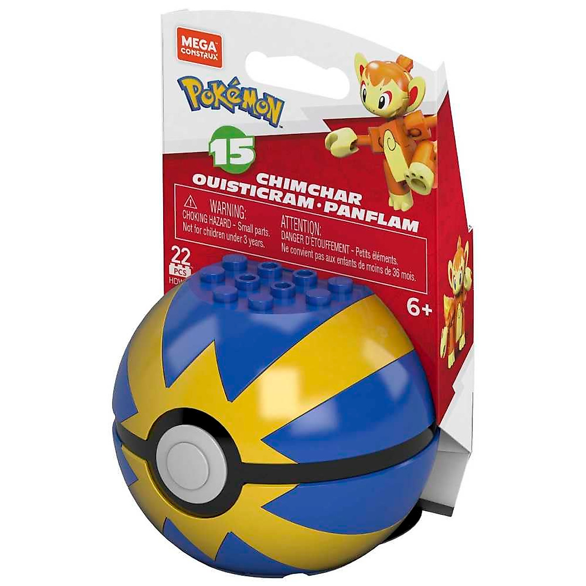 MEGA Pokémon Chimchar Building Set with 20 Bricks and Special Pieces, Toy Gift Set for Ages 6 and Up