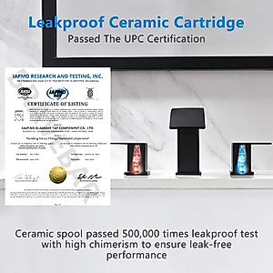 BRAVEBAR Black Waterfall Bathroom Faucet 3 Holes - 8Inch Widespread Bathroom Sink Faucet | Two Handles Lavatory Vanity Sink Faucets with Pop-up Drain Assembly & Supply Lines Matte Black