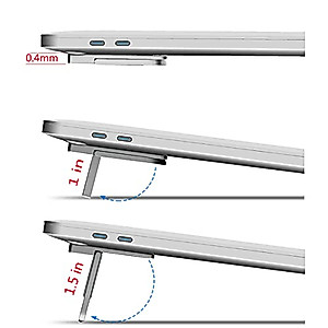 iAXBi Laptop Kick Stand, Adjustable Foldable Aluminum Computer Feet Holder Fixed Bracket Portable Slim Strong for Desk,Compatible with MacBook Air Pro,HP,Lenovo,Dell,Tablets (Silver)