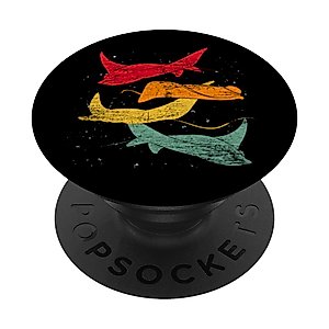 Retro Stingray Scuba Diver Aquarium Ocean Animal Manta Ray PopSockets Swappable PopGrip