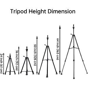 DANSEE Wig Stand Tripod, Metal Mannequin Head Stand Adjustable (24 - 64 inch)