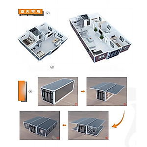20ft Portable & Customizable Tiny House | Expandable Modular Folding Design | Perfect for Hotels, Offices, Villas, Shops, Warehouses & More | Top-Grade Steel Frame & Flame-Retardant Panels