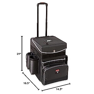 Rubbermaid Commercial Products Executive Janitorial Housekeeping Quick Cart, Medium, 1902466,Dark Gray