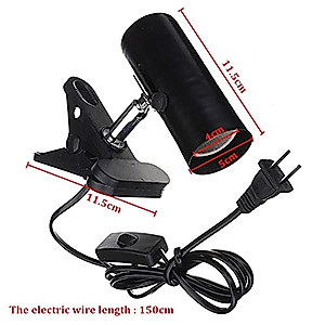 Dehydrator Reptile Heating Lamp Holder Reptile Sun Lighting Infrared Ceramic Heat Emitter Light Bulb Holder for Reptile Amphibian Tanks Terrariums and Cages Pet Brooder (Color : White)