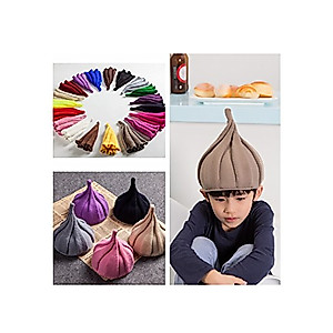 Letuwj Babies Beanie Knitted Acorns Caps Sharp Pointed Cap Light Coffee One Size