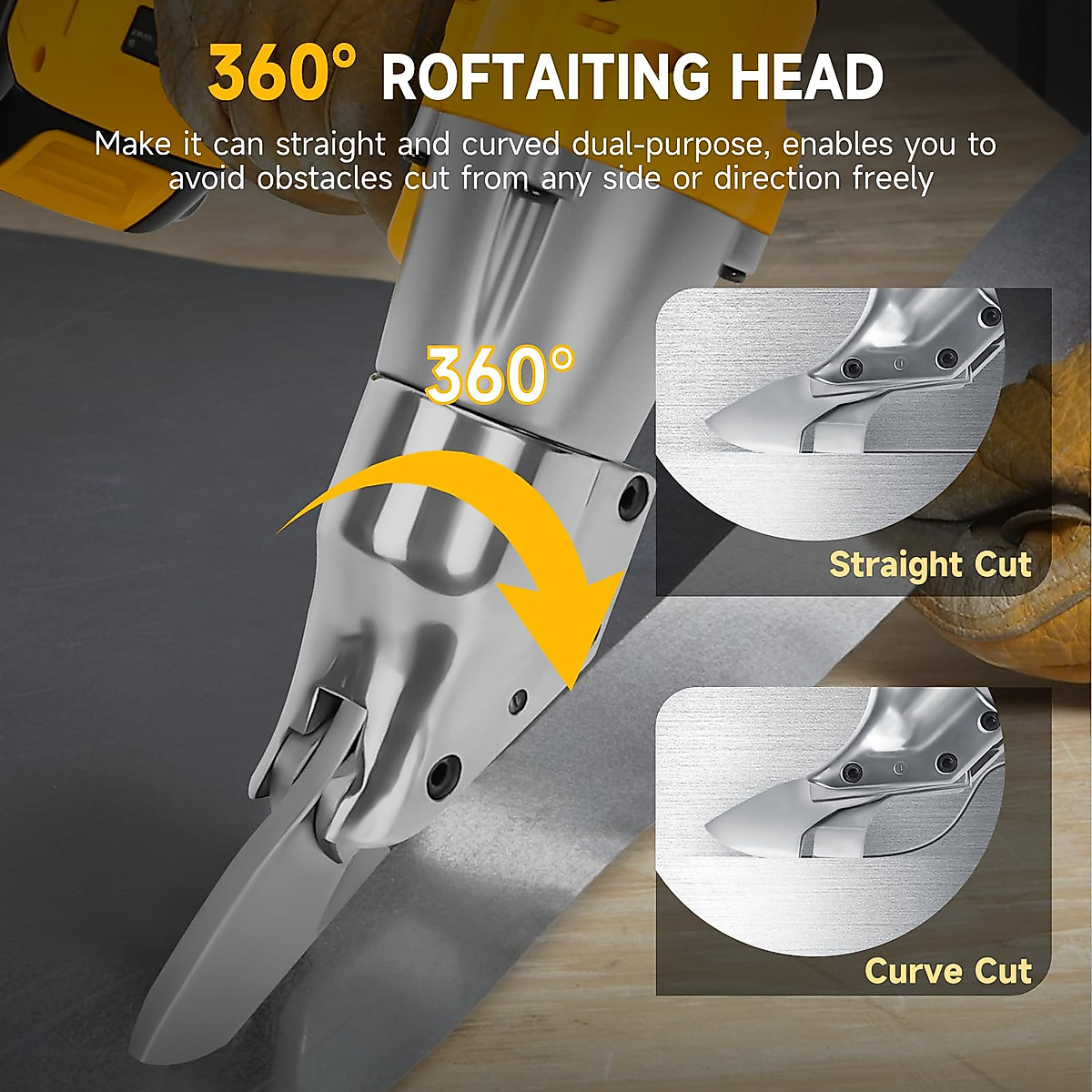 Cordless Metal Shear for DeWalt 20V Max Battery, Brushless Electric Metal Scissors for Cutting Stainless Sheet, Metal, Iron, Carpet, Leather, Cardboard (NO Battery)