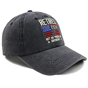 Retirement Gifts for Men Women, Retired 2024 Not My Problem Anymore with American Flag Hat, Happy Retirement Party Decorations Baseball Cap, Birthday Gift for Veterans Dad Mom Grandpa Grandma Friend