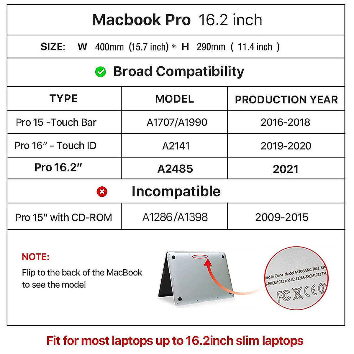 CataPurus Top Grain Leather 16.2" Slim PC Sleeve Case, Solid Vintage Design, Handmade, Compatible with MacBook Pro 16.2" A2485 M1 Max 15" Touch Bar A2141 A1707 Pro 16" Touch ID A1990, Brown 16.2 Inch