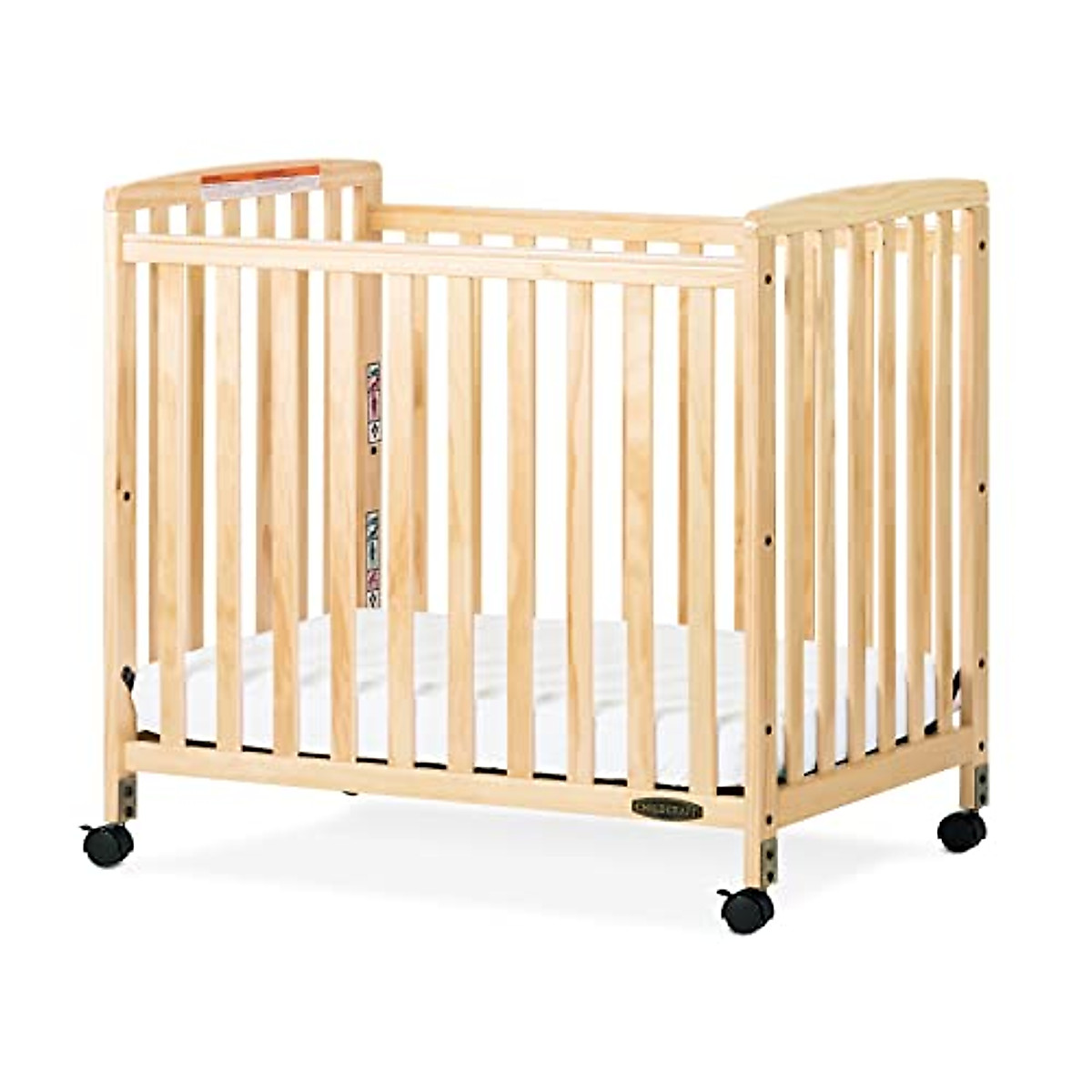 Child Craft Bristol Professional Series Compact Crib with Casters, Natural