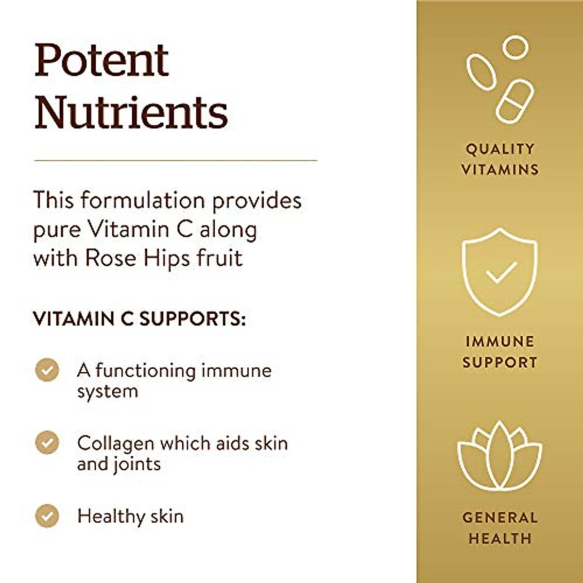 Solgar Vitamin C 500 mg with Rose Hips, 250 Tablets - Antioxidant & Immune Support - Overall Health - Supports Healthy Skin & Joints - Non GMO, Vegan, Gluten Free, Dairy Free, Kosher - 250 Servings