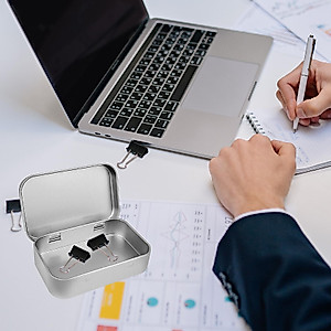 QIANCAIWANG 2 Pack Metal Box, Rectangular Tins Box Containers, Storage Box, Small Box with Lids for Tobacco, Cigarettes, Candy, Jewelry (Black)