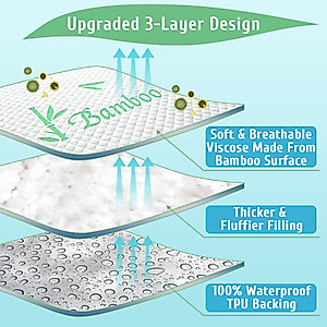 Lunsing Queen Size Mattress Protector, Waterproof, Cooling, Breathable Queen Mattress Pad Cover, 6-18 inches Deep Pocket