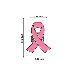 20PCS Official Breast Cancer Awareness Lapel Pins Hope Pink Ribbon Lapel Pins by CSPRING